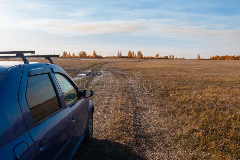 Dirt Road for Driving a Car Across the Field Stock Photo - Image of ...