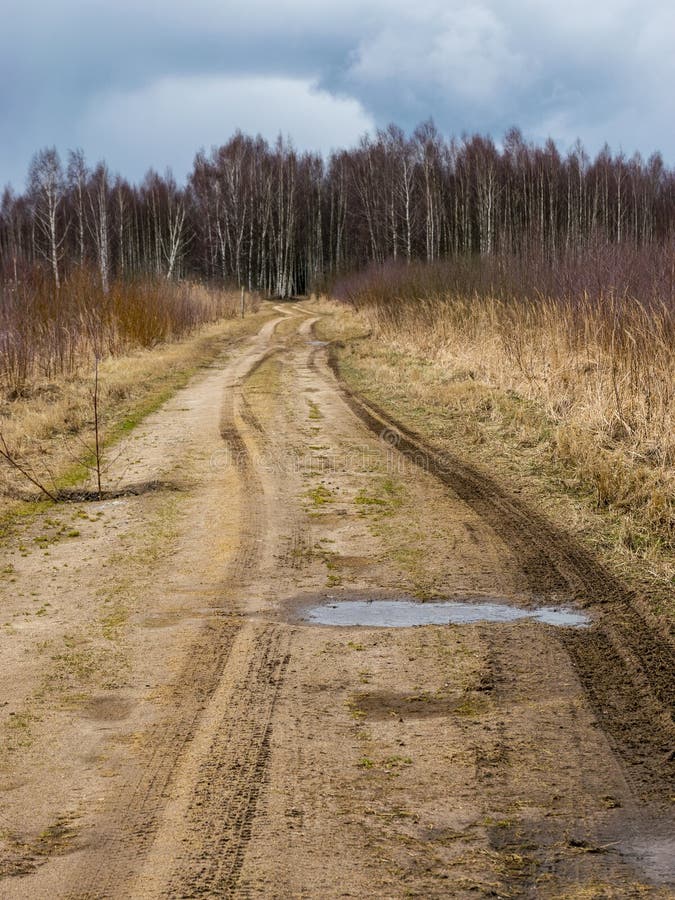 A Dirt Road in the Early Spring Stock Photo - Image of outdoors ...