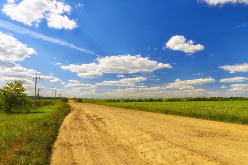 Dirt Road among the Fields. Stock Photo - Image of spikelets, open ...
