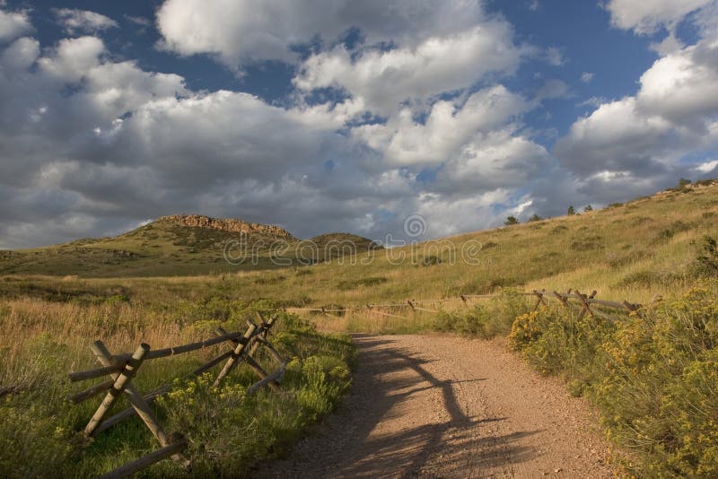 Dirt Road at Foothills of Rocky Mountains Stock Image - Image of ...