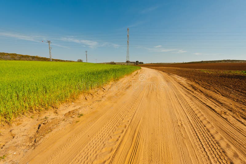 Dirt Road stock image. Image of outdoor, line, bank, mast - 31201257