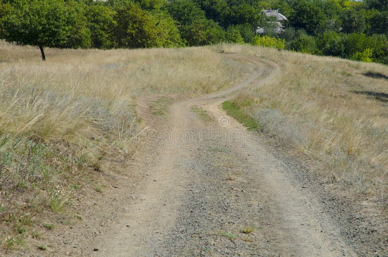Dirt road. stock image. Image of donbass, ukraine, deserted - 77685135