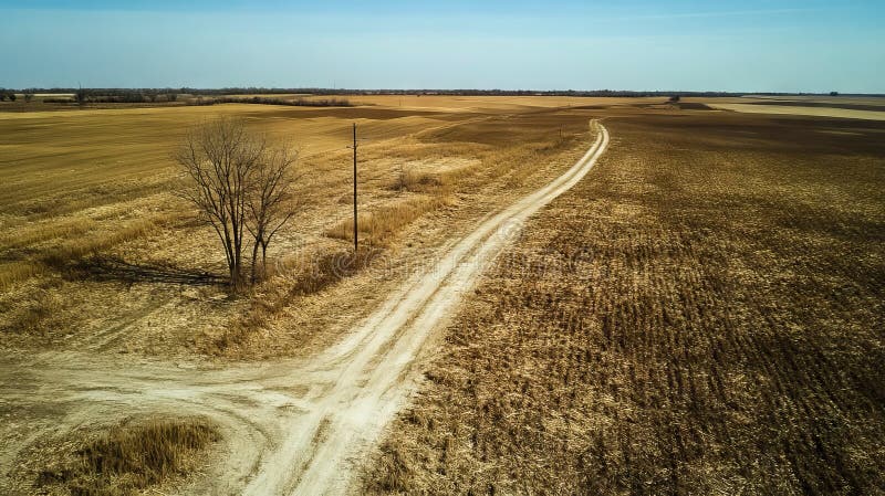 A Dirt Road in the Middle of a Field Stock Photo - Image of soil ...