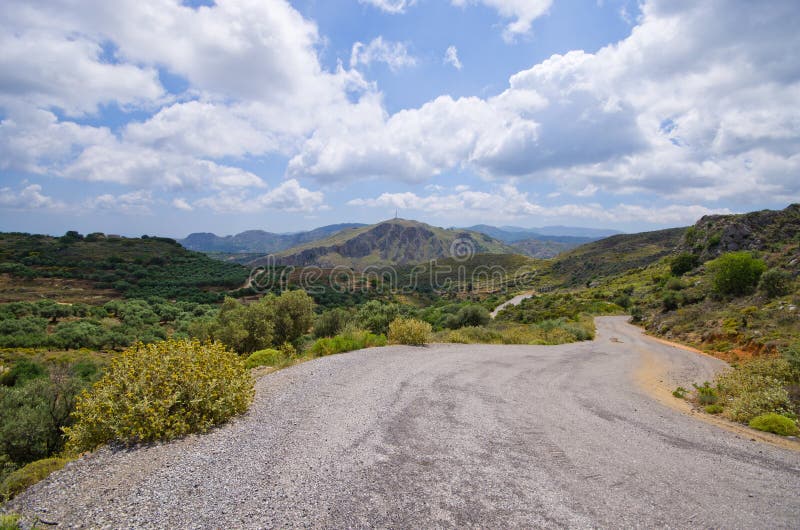 Dirt Road in the Mountains, Crete, Greece Stock Image - Image of scene ...