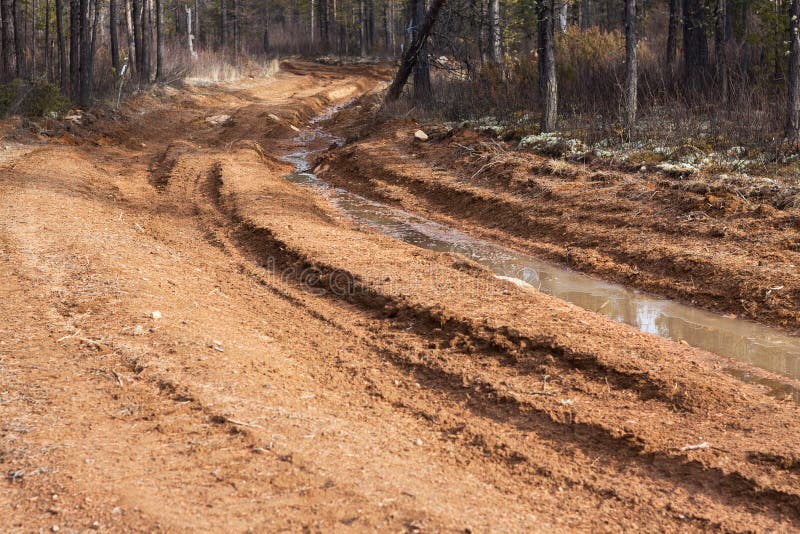 Dirt road with mud stock photo. Image of bumpy, landscape - 46299338