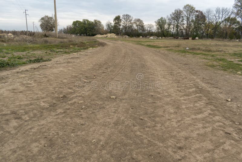 Dirt Road, Near the Landmark & X22;Yard of the Cyrillic Stock Photo ...