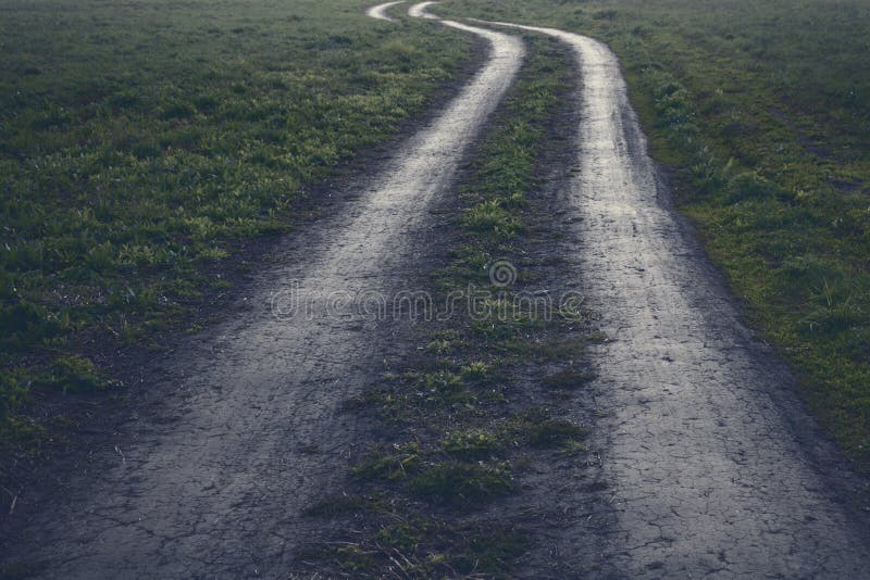 Dirt Road at Night in the Fog Stock Photo - Image of mysterious, night ...