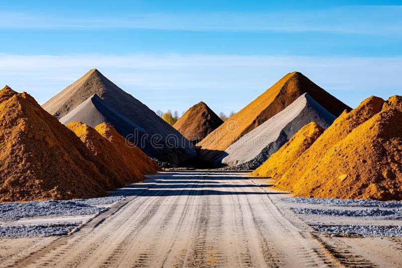 A Dirt Road with a Pile of Dirt on the Side of it Stock Image - Image ...