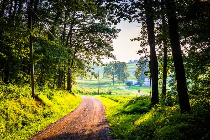 Dirt Road in Rural York County, Pennsylvania. Stock Image - Image of ...
