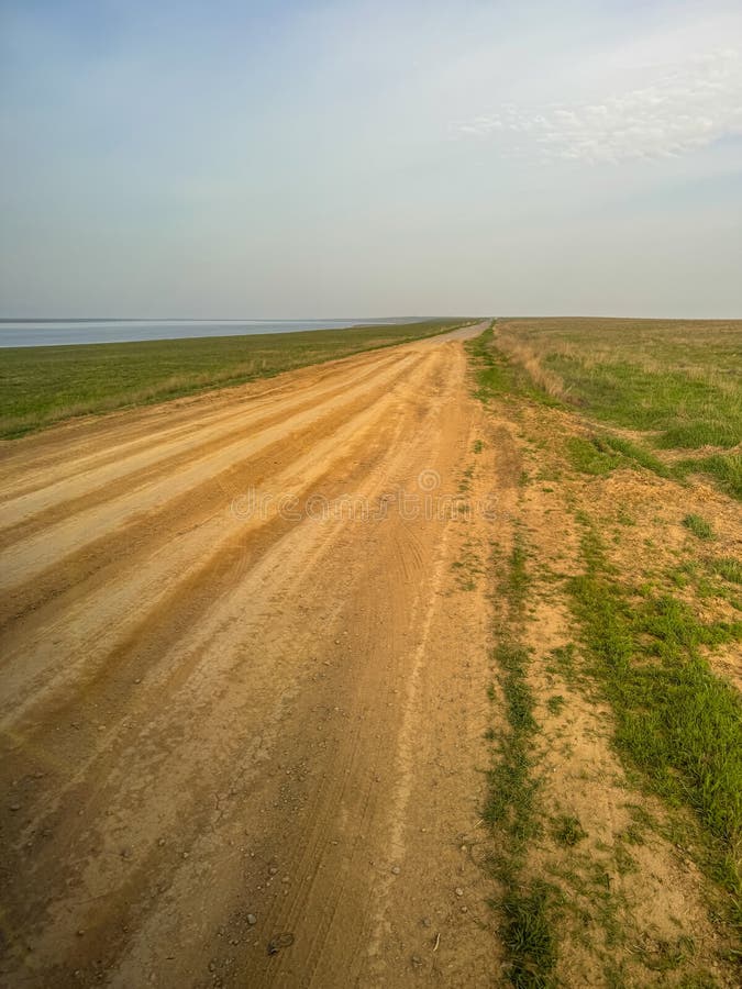 Dirt Road in the Steppe in Spring Stock Image - Image of path, land ...