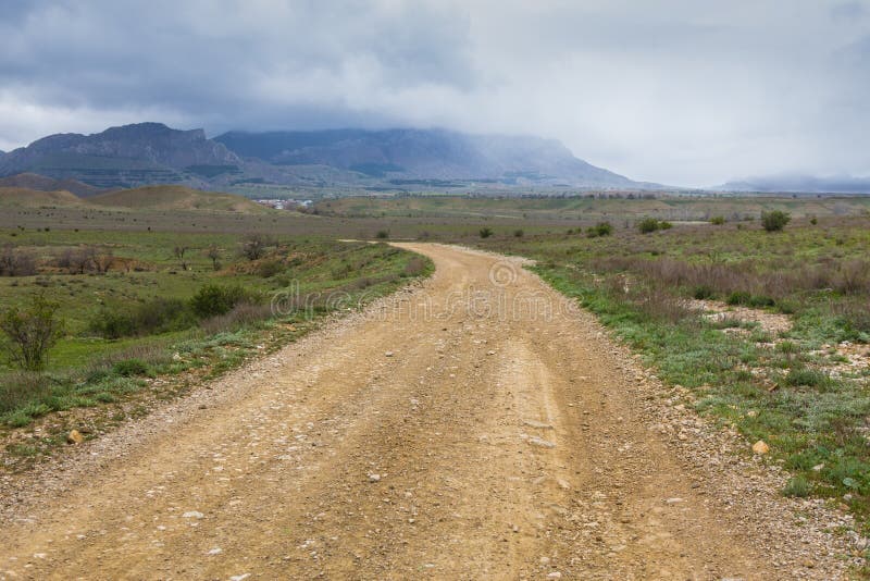 Dirt Road To the Open Mountain Range Stock Image - Image of land, open ...