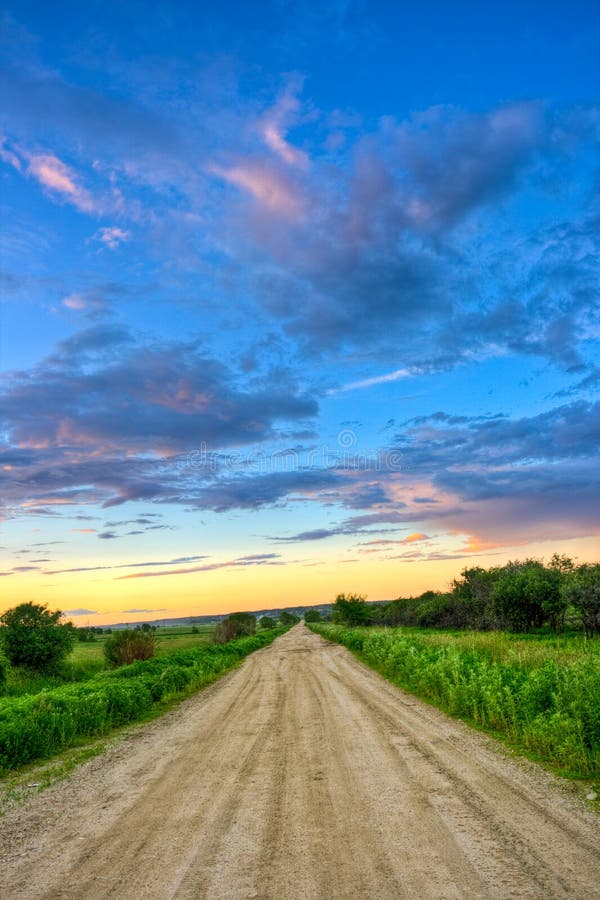 Dirt road to sunset stock image. Image of landscape, sunshine - 12082495