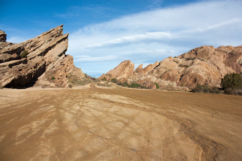 Dirt Road into Vasquez Rock in California Stock Photo - Image of ...