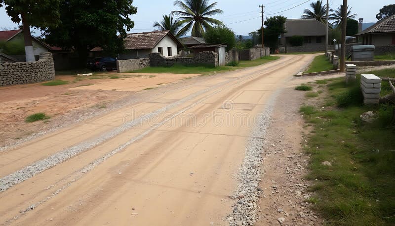 Dirt Road in Village, Showcasing Rural Pathway and Village ...