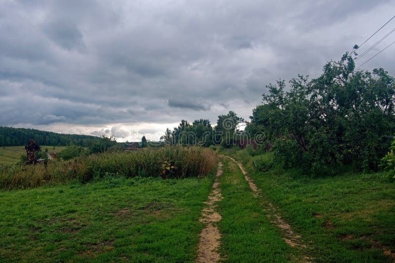 Dirt Road through the Village Stock Image - Image of outdoor, nature ...