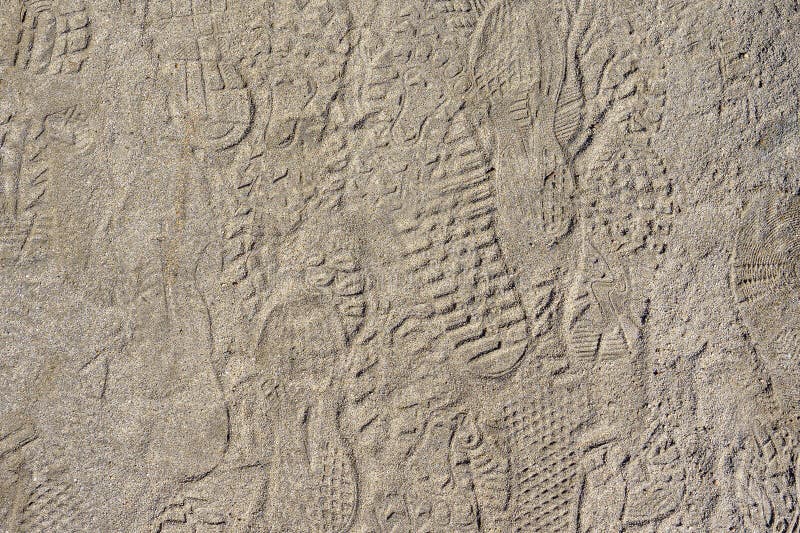 Dirt Sand Ground with Shoe Footprints. Background Photo Texture. Stock ...