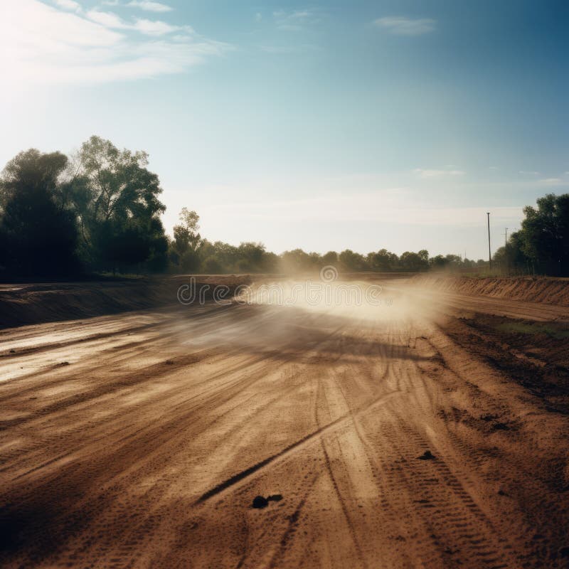 Dirt Track in Countryside with Blue Skies, Created Using Generative Ai ...