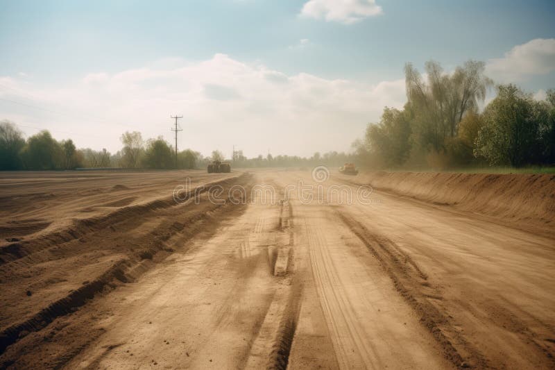 Dirt Track in Countryside with Blue Skies, Created Using Generative Ai ...