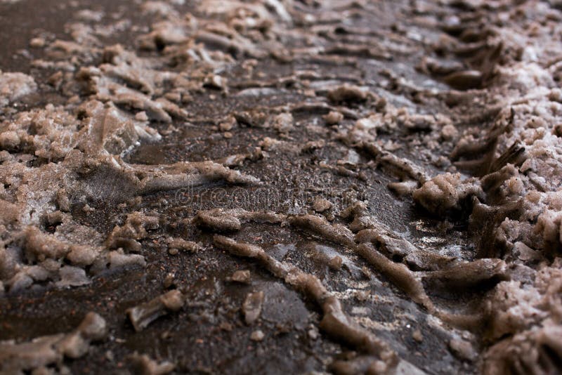 Dirt from the Tread of the Auto on the Road Stock Photo - Image of ...
