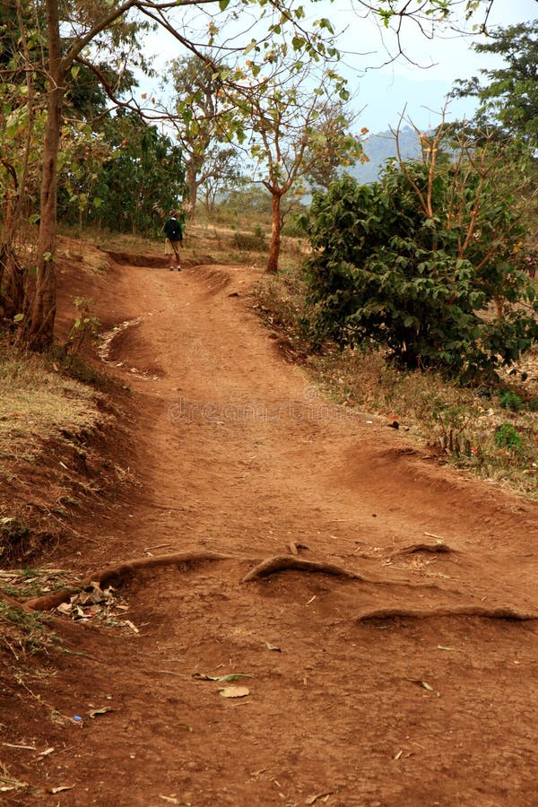 Dirth Path with African School Child Editorial Photography - Image of ...
