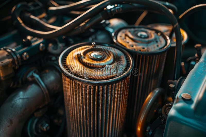 Dirty Air Filter Inside the Engine Compartment Needs Replacement Stock ...