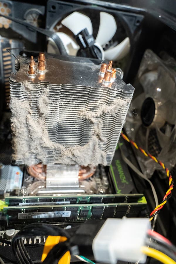 Lumps of Dust and Dirt on the Cooling Element. Dirty Aluminum Heatsink ...