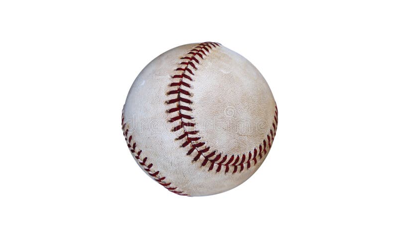 Dirty Baseball Isolated on White Background Stock Image - Image of ...