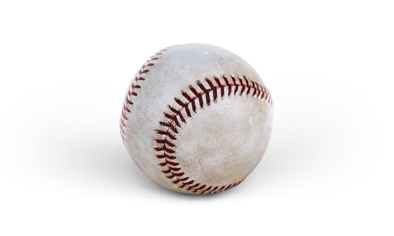 Dirty Baseball Isolated on White Background with Shadow Stock Image ...