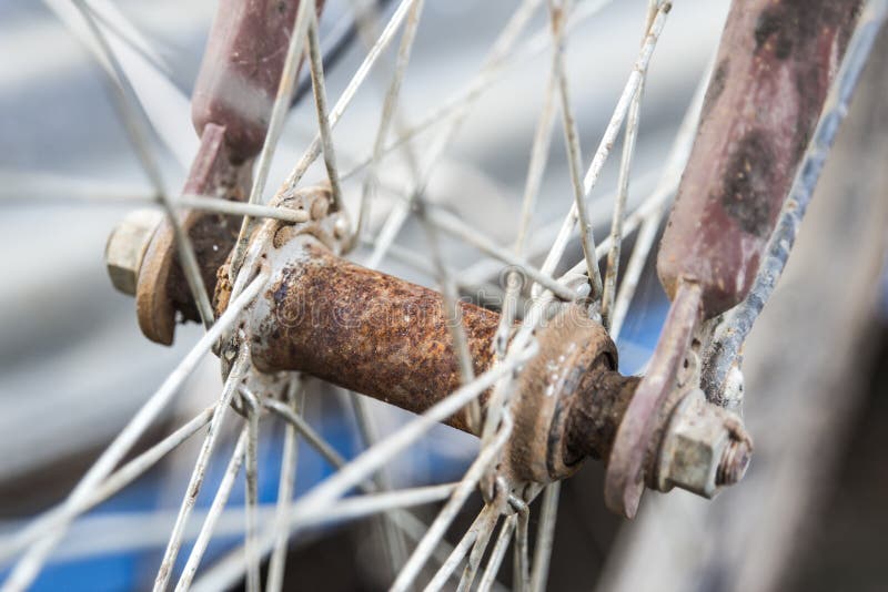 Dirty Bicycle Spokes rust stock photo. Image of bicycle - 44342572
