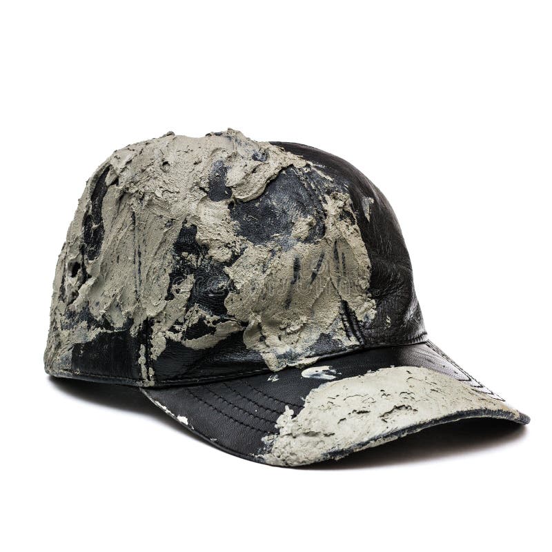 Dirty black leather cap stock image. Image of tire, fabric - 101556391