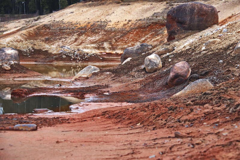 Dirty Bottom of a Dried-up Lake. Ecological Problems. Stock Photo ...