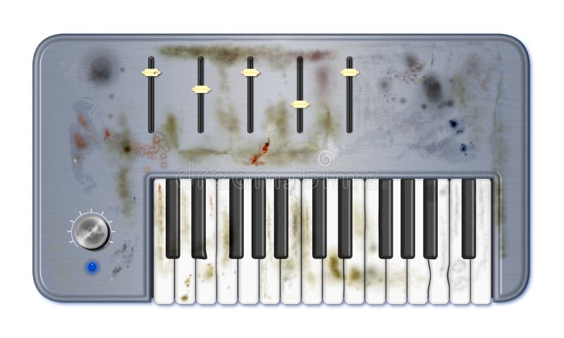 Dirty Broken Old Music Keyboard Stock Illustration - Illustration of ...