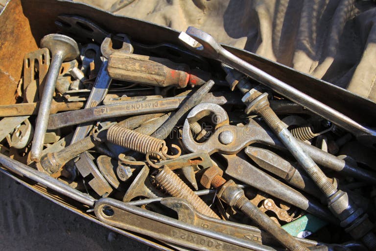 Dirty and Broken Tools in a Box Stock Photo - Image of history ...
