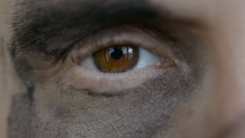 Dirty brown eye worker stock video. Video of occupation - 168499927