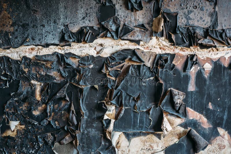 Burned Wall-aftermath of House Fire Stock Image - Image of paint ...