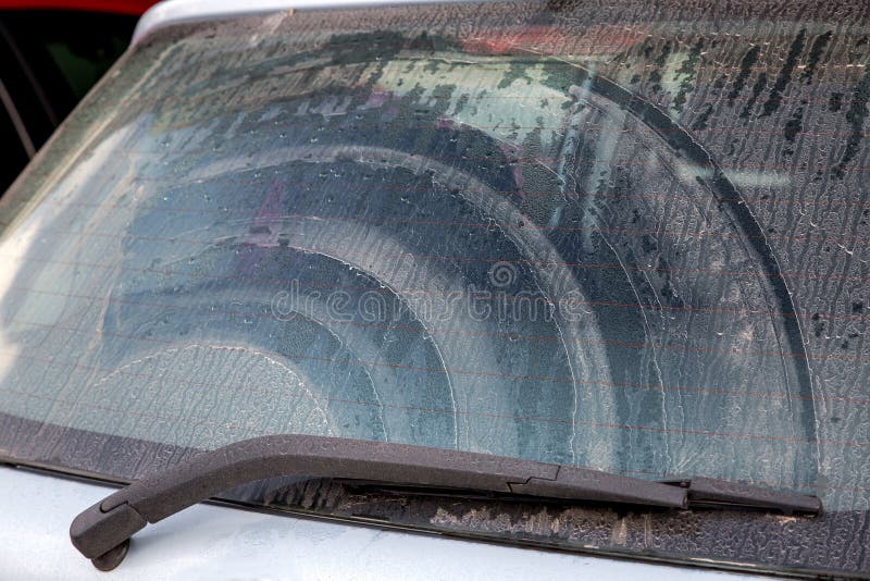 Dirty Car Back Window Covered Mud. Stock Image - Image of side, auto ...