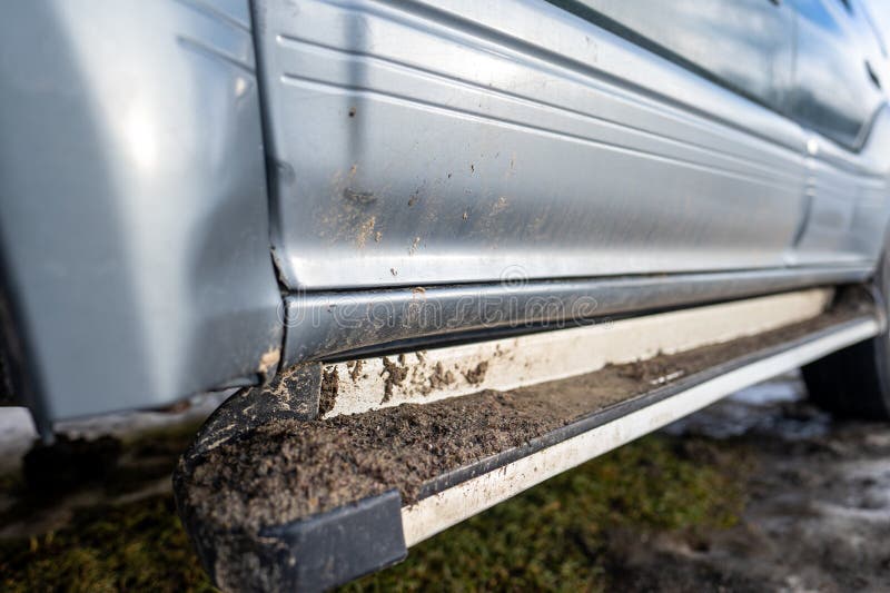 Dirty Car Side. Splash and Texture of Mud on a Car Stock Photo - Image ...