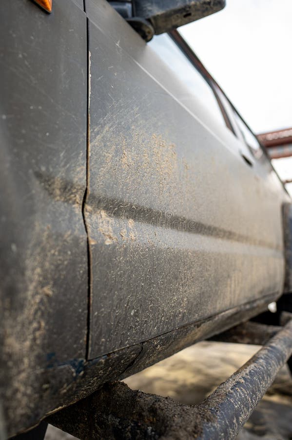 Dirty Car Side. Splash and Texture of Mud on a Car Stock Image - Image ...