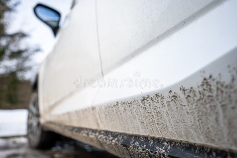Dirty Car Side. Splash and Texture of Mud on a Car Stock Image - Image ...