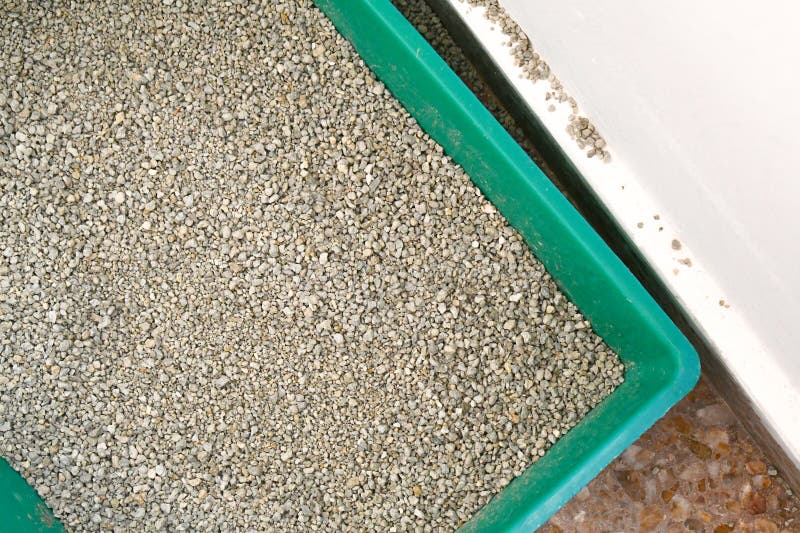 Dirty Cat Litter Box on the Floor. Stock Photo - Image of pattern ...