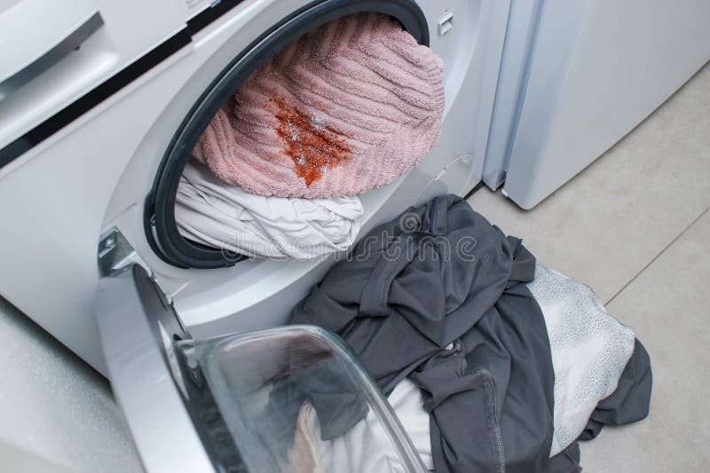 Dirty Cloth Red Spot Washing Machine Stock Photos - Free & Royalty-Free ...