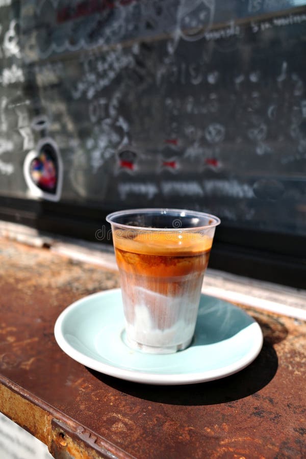 Dirty coffee in a cafe stock photo. Image of black, espresso - 363579912