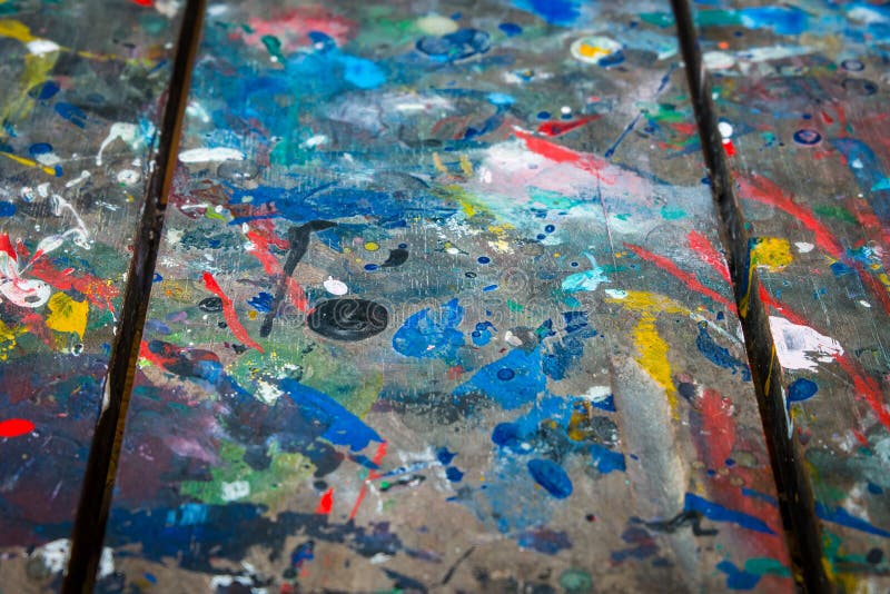 Dirty Color on Wooden Table. Abstract for Background. Stock Photo ...