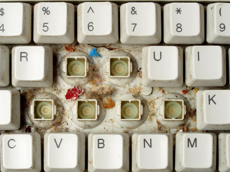 Dirty computer keyboard stock image. Image of dirty, damaged - 39559165