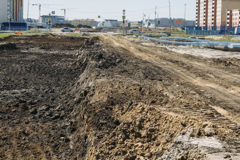 A Dirty Construction Site Under Sun in the Spring Stock Photo - Image ...