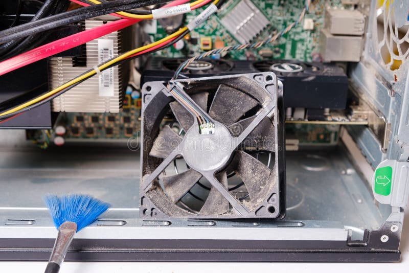 Dirty Cooler Ventilation System Unit Computer, Cleaning from Dust ...