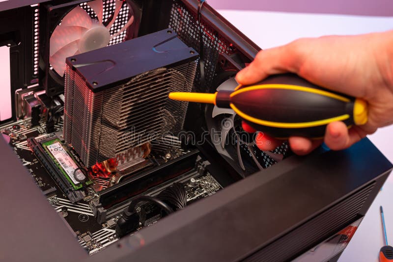 Dirty Cooler Ventilation System Unit Computer, Cleaning from Dust ...