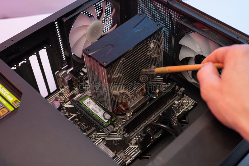 Dirty Cooler Ventilation System Unit Computer, Cleaning from Dust ...