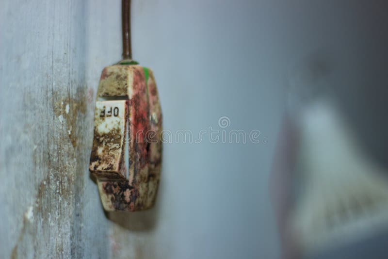 Old and Rusty Light Switch on Wall Stock Image - Image of hand ...