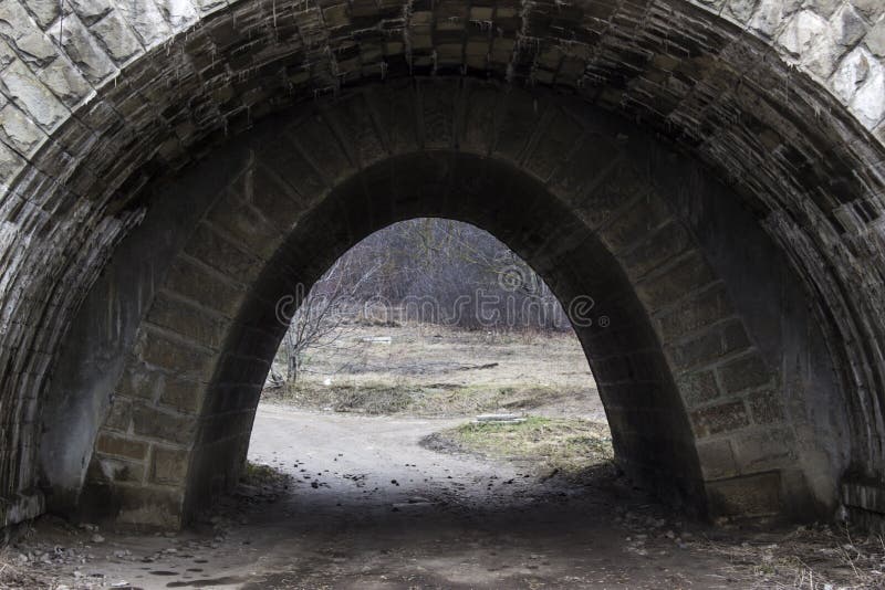 Dirty and Dangerous Pedestrian Tunnel Under the Bridge Stock Photo ...